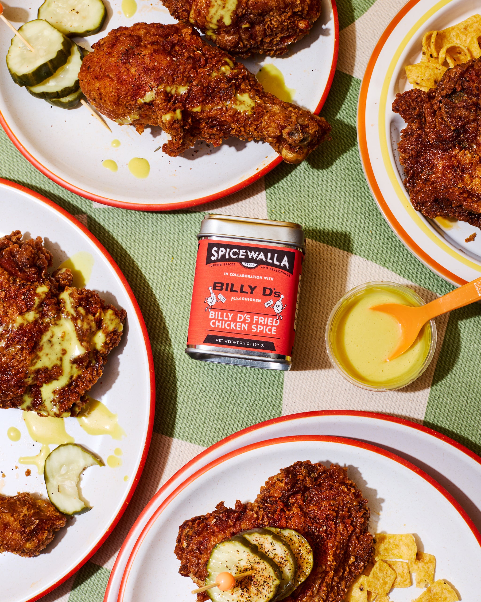 Billy D’s Fried Chicken with Nashville Hot Dip and White Barbecue Sauc ...